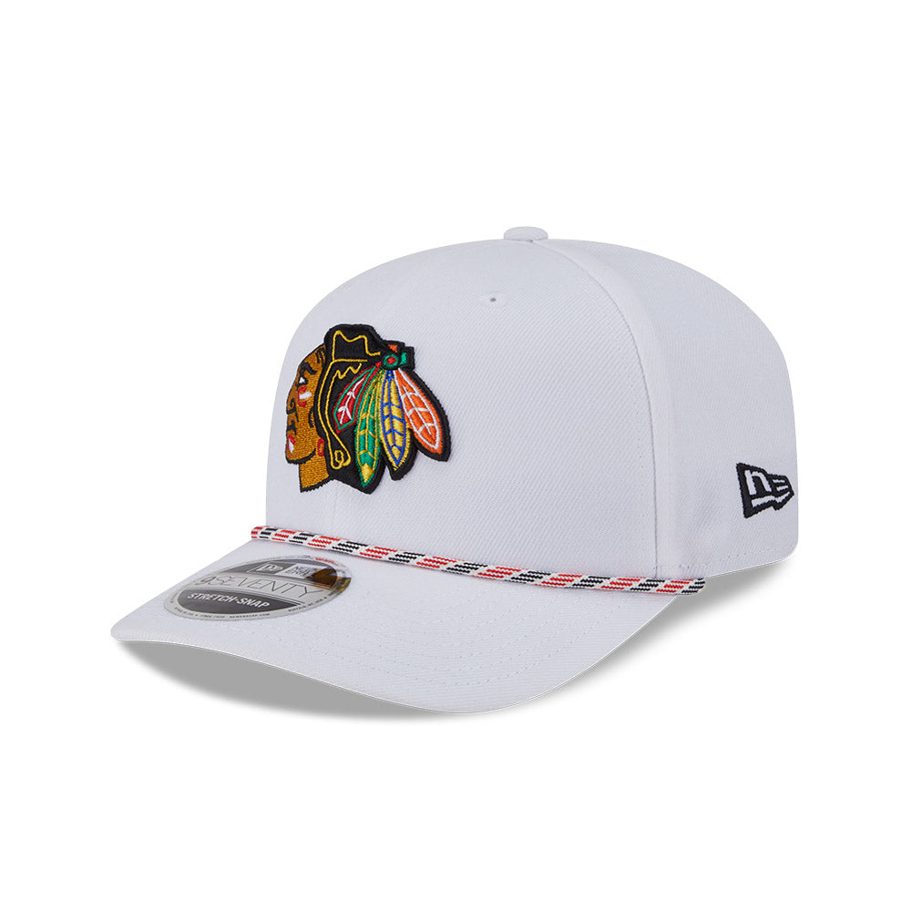 Chicago Blackhawks White New Era 9SEVENTY Multi-Rope Stretch-Snap Adju ...