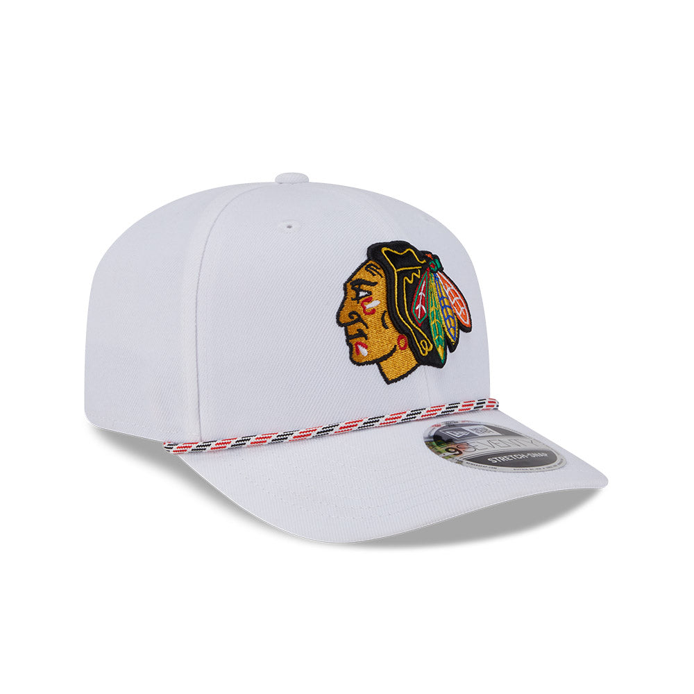 Chicago Blackhawks White New Era 9SEVENTY Multi-Rope Stretch-Snap Adju ...