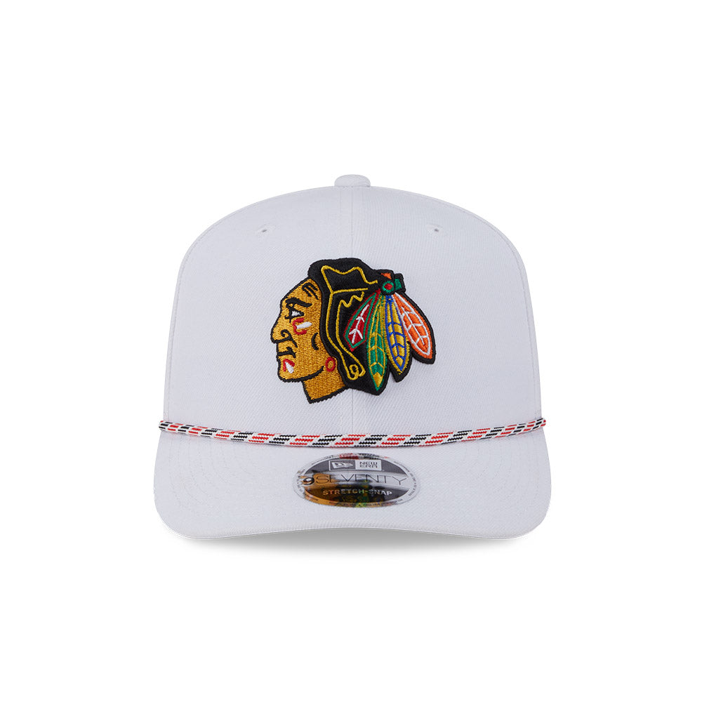 Chicago Blackhawks White New Era 9SEVENTY Multi-Rope Stretch-Snap Adju ...
