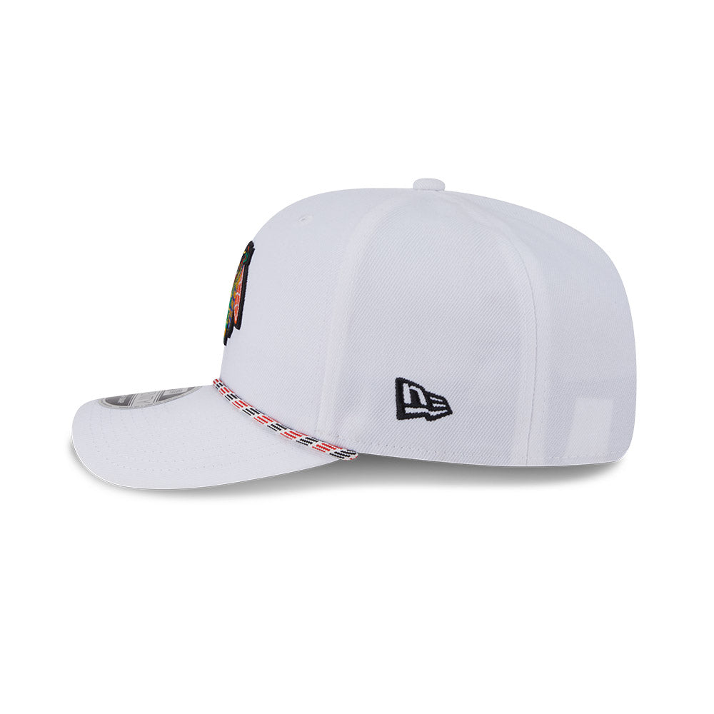 Chicago Blackhawks White New Era 9SEVENTY Multi-Rope Stretch-Snap Adju ...