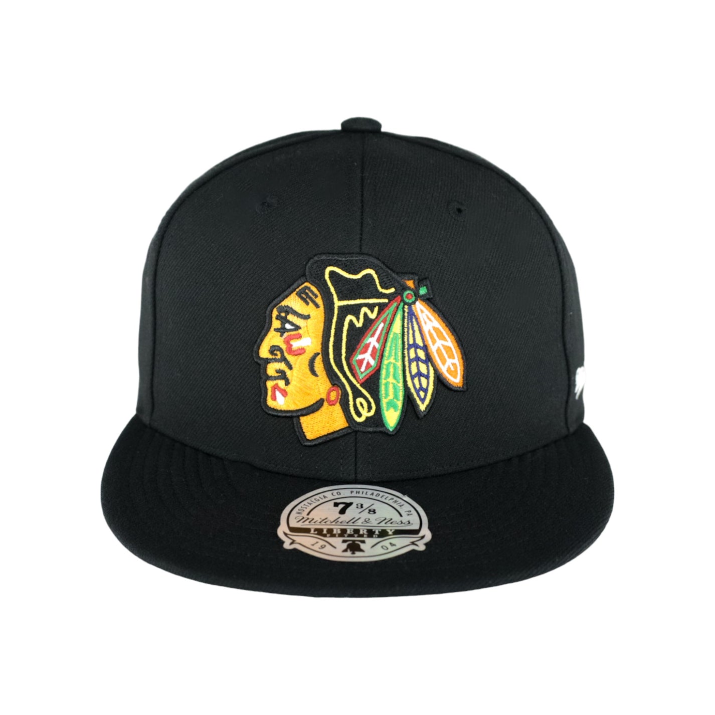 Chicago Blackhawks Black Liberty Mitchell & Ness Fitted Hat – Clark ...