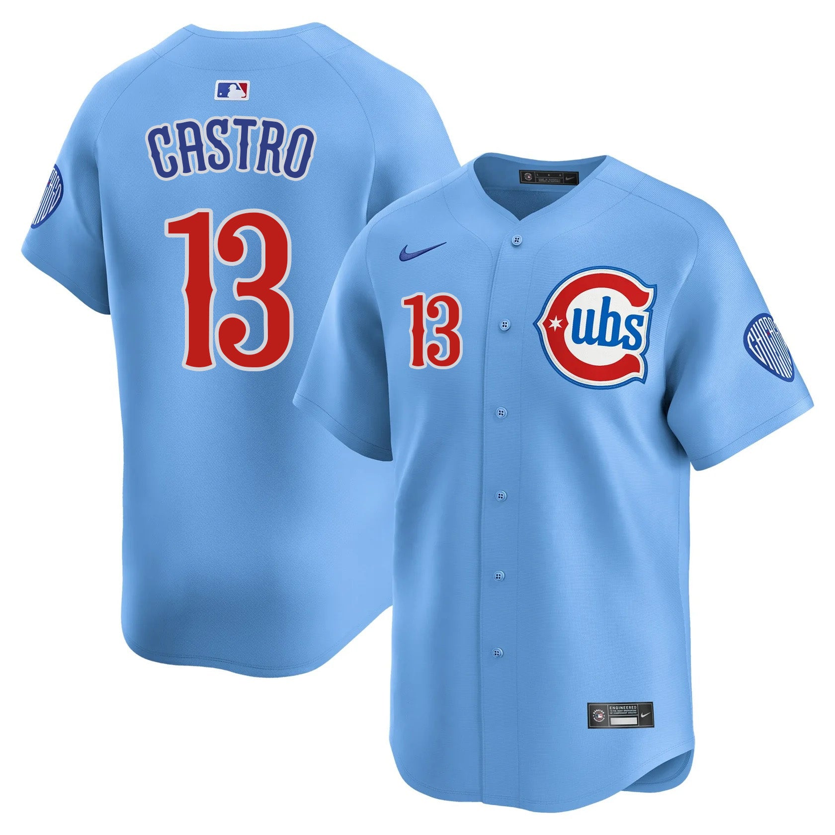 Starlin Castro Chicago Cubs Nike Men's Light Blue 2nd Alternate Limite ...
