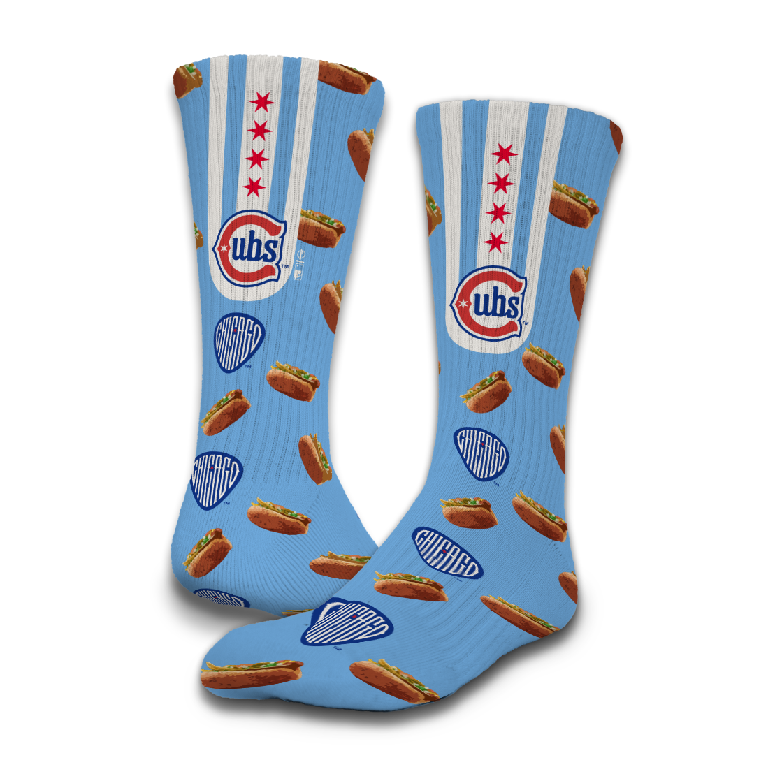 Chicago Cubs Islide Alt 2 Chicago Hot Dog Socks – Clark Street Sports