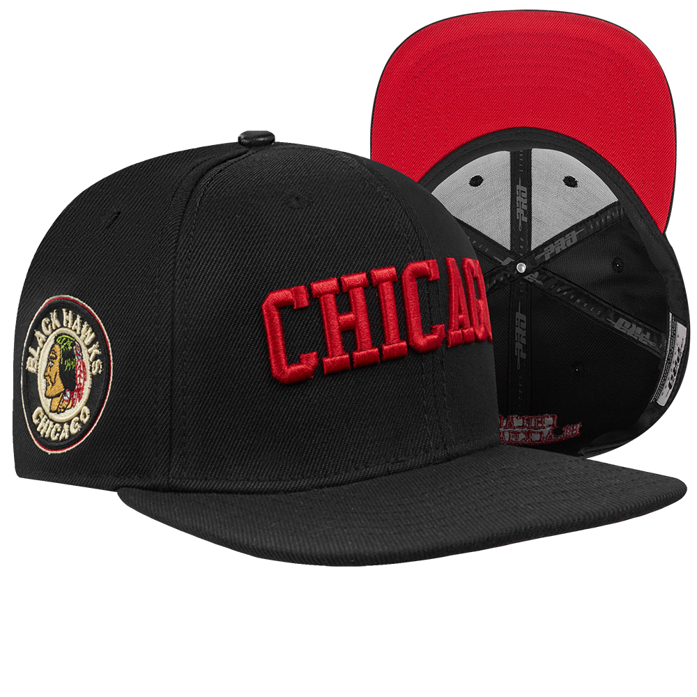 Chicago Blackhawks Pro Standard Black Chicago Snapback Hat – Clark ...