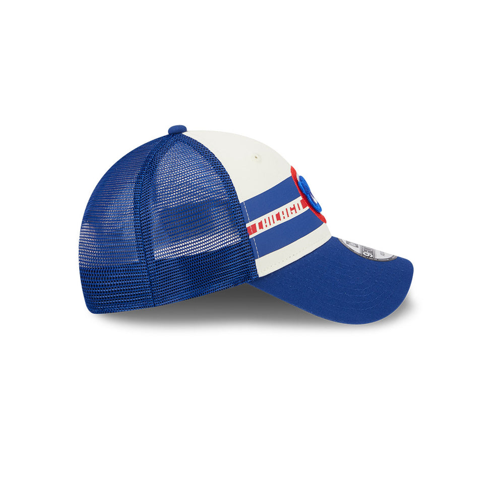 Chicago Cubs Team Stripes Throwback New Era 9FORTY Adjustable Hat ...